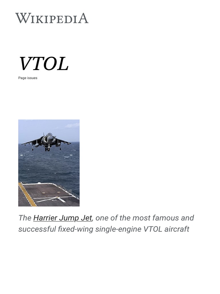 VTOL - Wikipedia | Download Free PDF | Takeoff | Aircraft Configurations