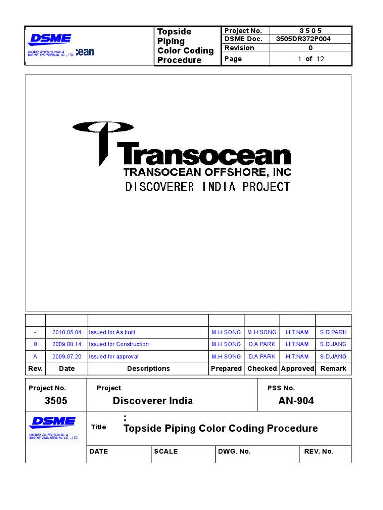 Piping Color Codes | Deck (Ship) | Color
