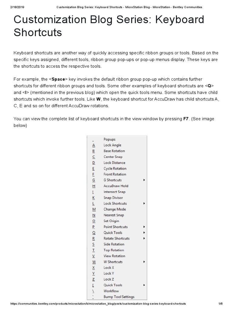 Customization Blog Series - Keyboard Shortcuts - MicroStation Blog ...