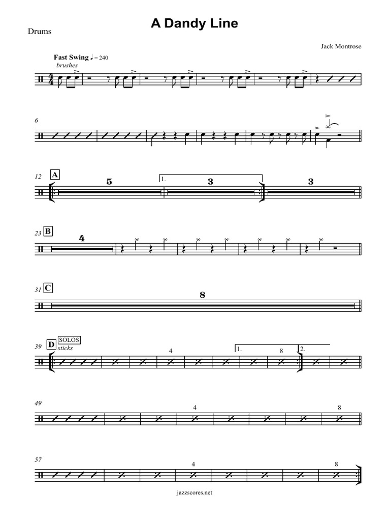 A Dandy Line - Drums | PDF