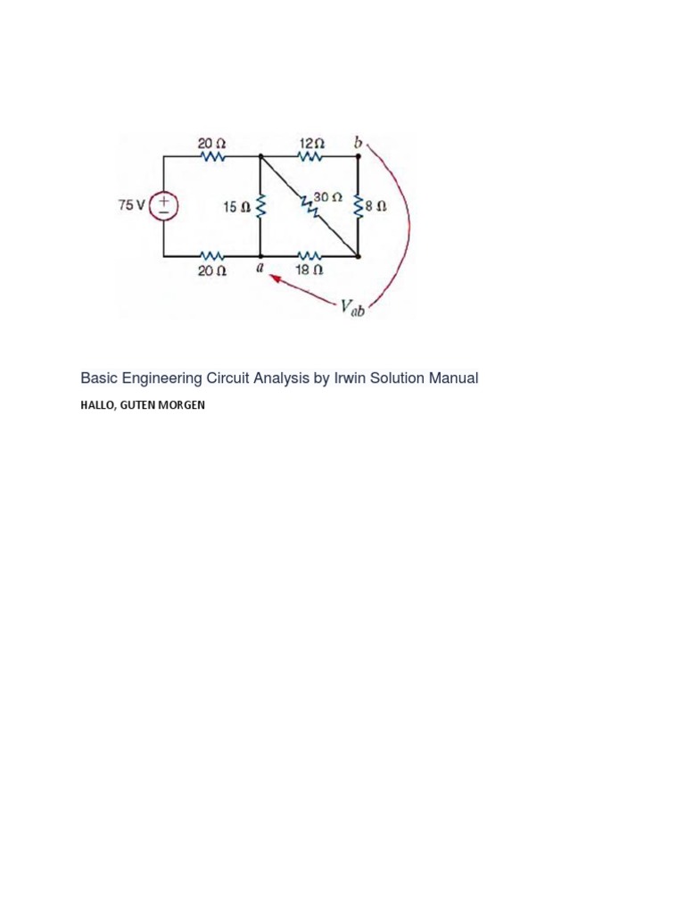 Basic Engineering Circuit Analysis by Irwin Solution Manual: Hallo, Guten Morgen | PDF