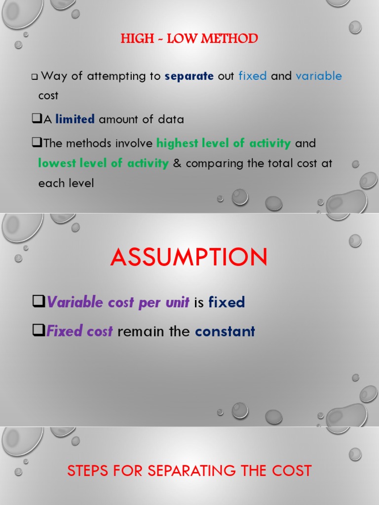 High - Low Method: Separate | PDF