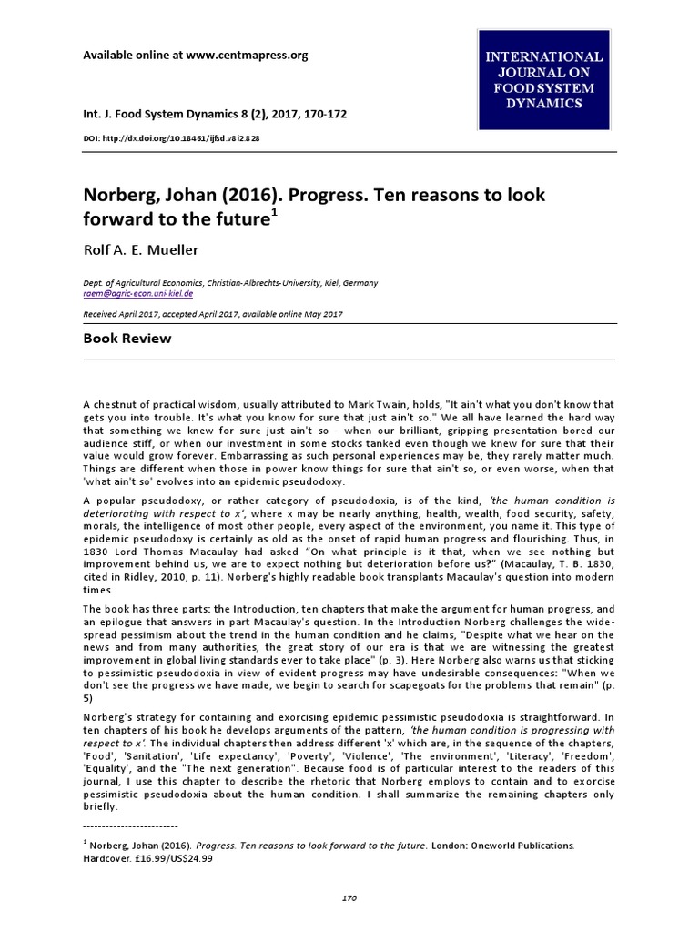 Norberg, Johan (2016) - Progress. Ten Reasons To Look Forward To The ...