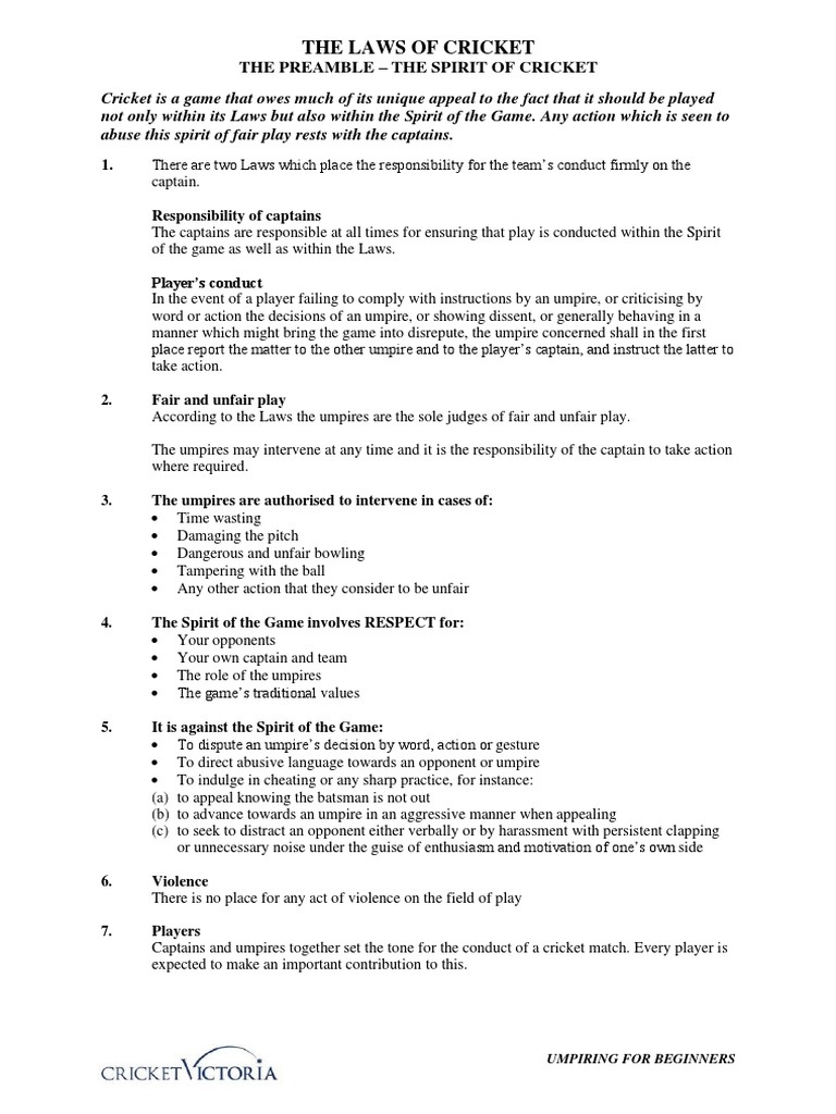 Umpiring For Beginners | PDF | Bowling (Cricket) | Teams