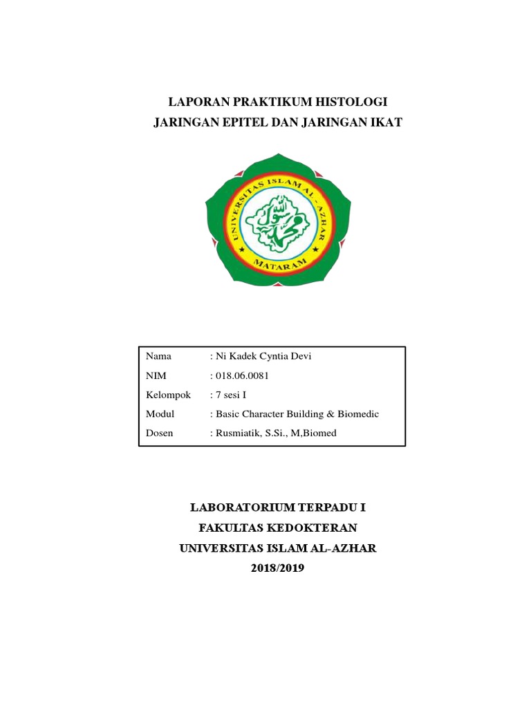 Laporan Praktikum Histologi Jaringan Dasar, Jaringan Epitel Dan Jaringan Ikat | PDF
