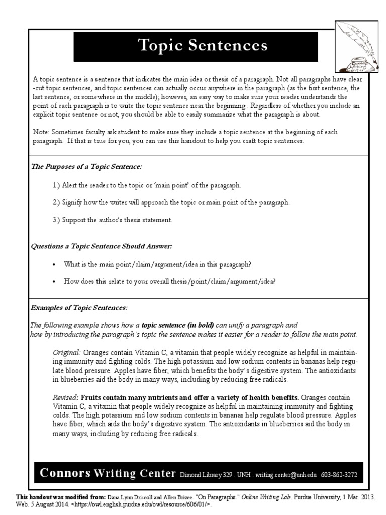 How To Write Topic Sentences | PDF | Paragraph | Communication