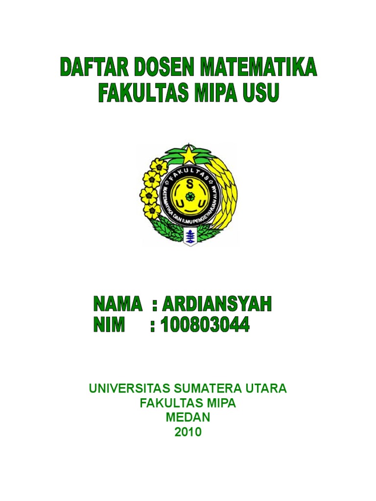 Direktori Dosen FMIPA USU 2010 | PDF