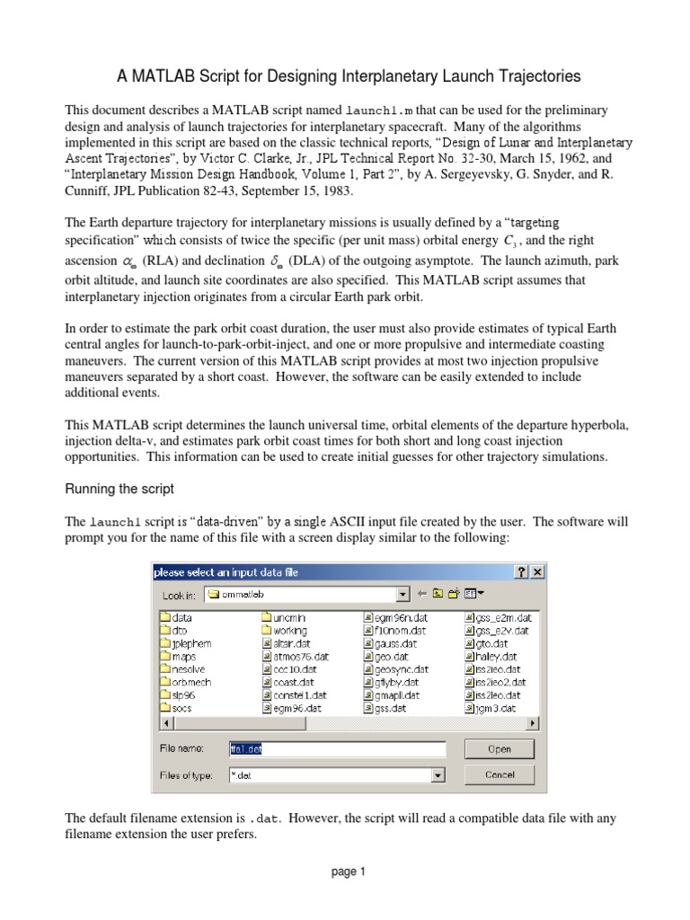 A Computer Program For Designing Interplanetary Injection Trajectories ...