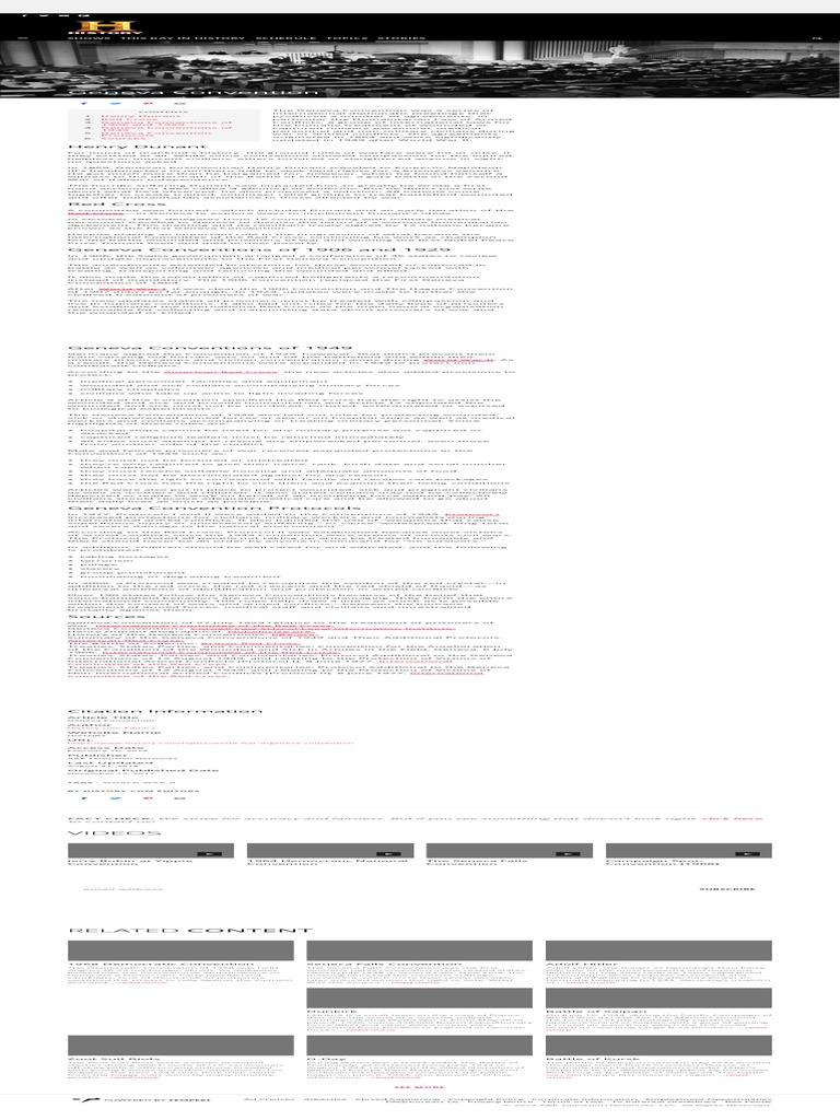 Geneva Convention - HISTORY | PDF | International Committee Of The Red ...