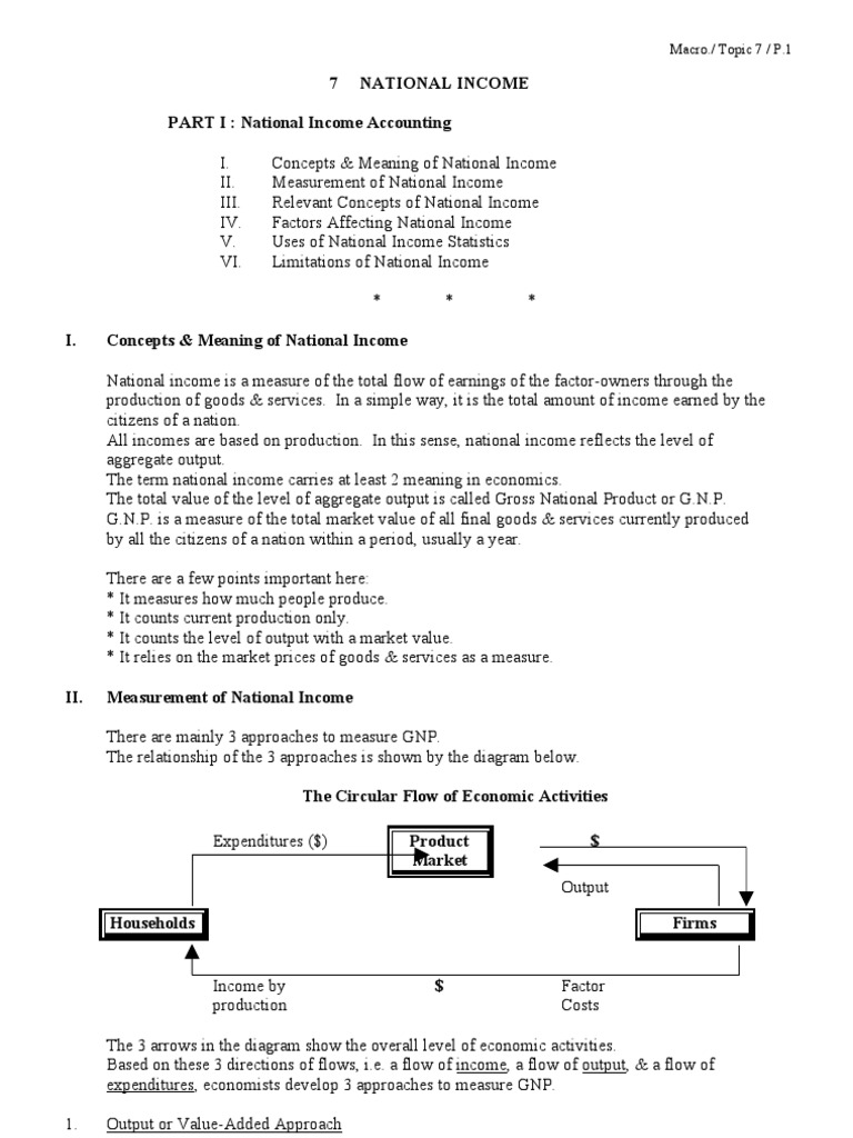 7 National Income PART I: National Income Accounting: Macro./ Topic 7 ...