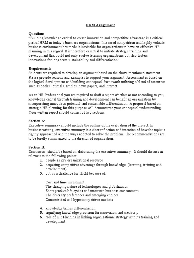 HRM Assignment | PDF | Human Resource Management | Innovation