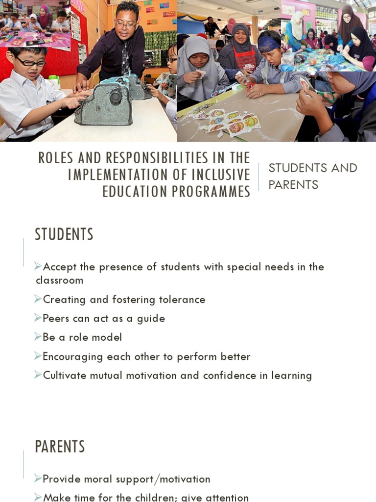 Roles and Responsibilities in The Implementation of Inclusive | PDF ...