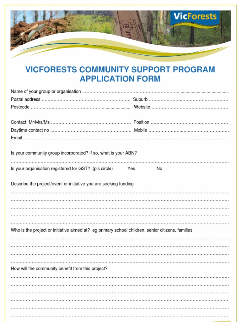Vic Forests Application Form | PDF | Government | Business