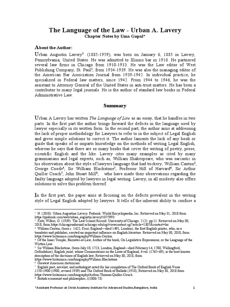 The Language of The Law by Urban A. Lavery | PDF | Sentence ...