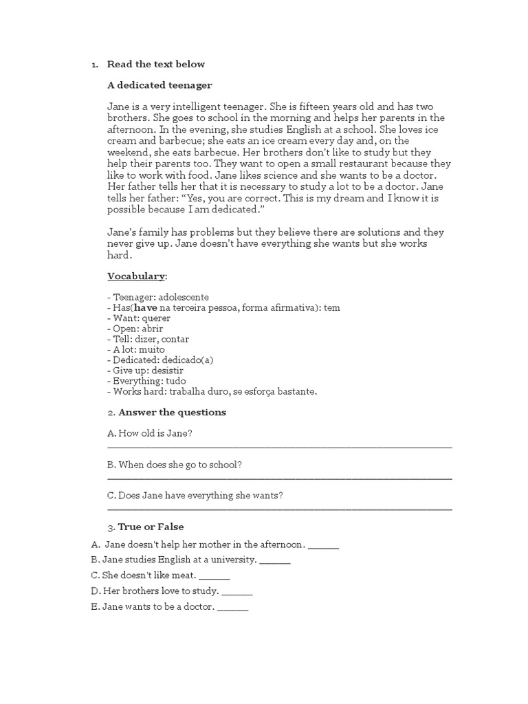 Reading and Comprehension.6 | PDF