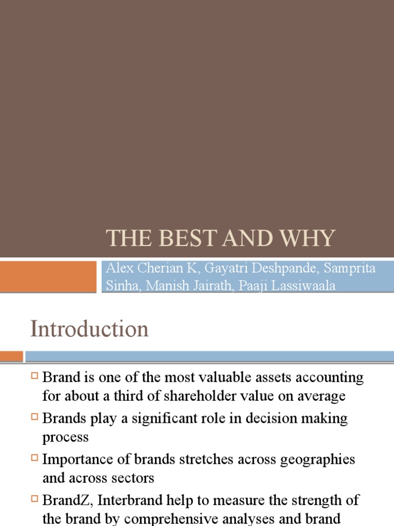 The Best and Why | PDF | Apple Inc. | Brand
