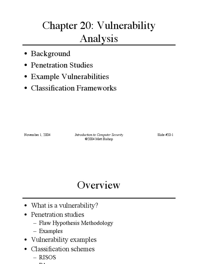 Chapter 20: Vulnerability Analysis | PDF | Vulnerability (Computing) | Superuser
