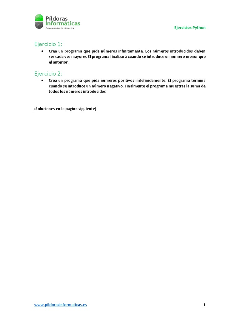 Ejercicios Python. Vídeo 17 | PDF