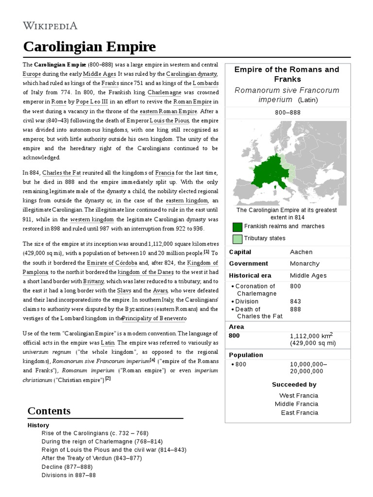 Carolingian Empire: Empire of The Romans and Franks | PDF | Charlemagne ...