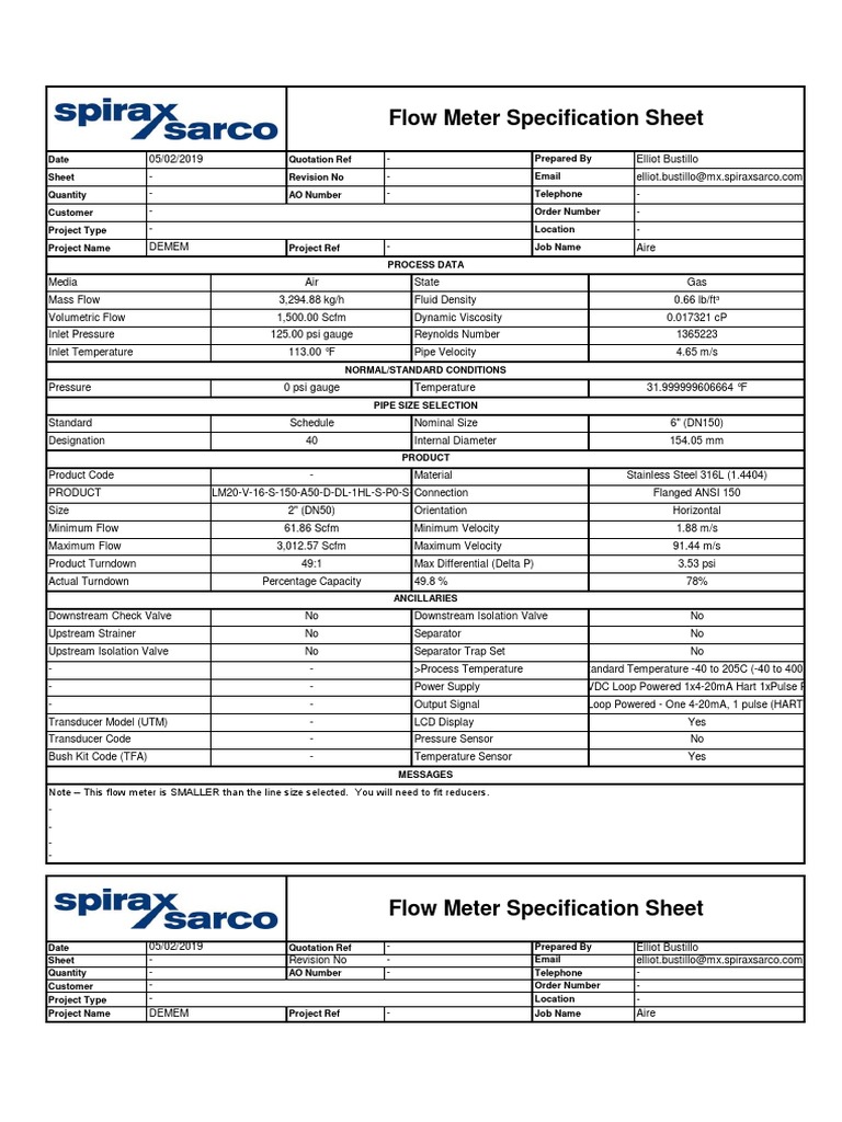 VLM Aire de Planta e Instrumentos | PDF | Flow Measurement | Fluid Dynamics