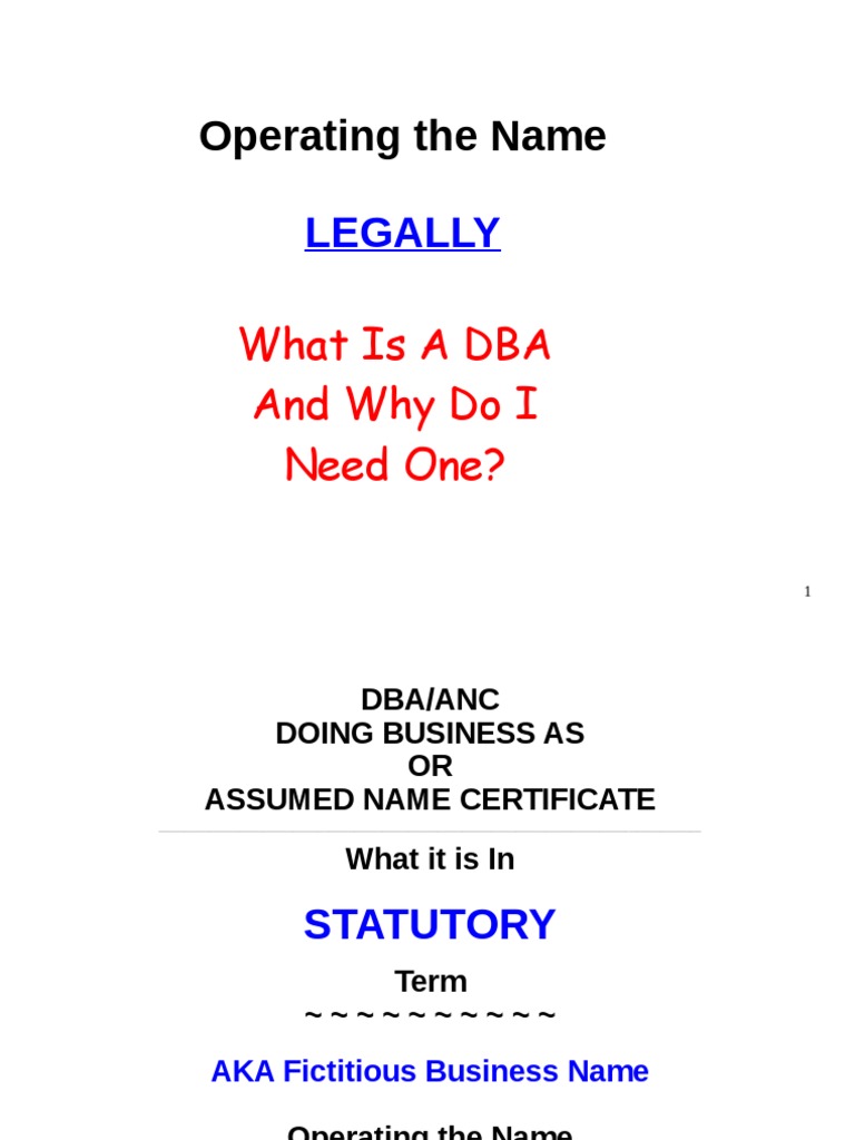 DBA and YOU | PDF | Trade Name | Driver's License