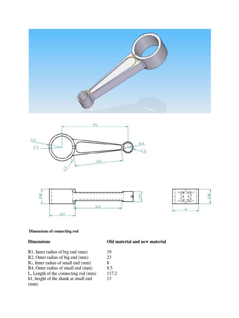 Dimensions of Connecting Rod | PDF | Engine Technology | Engines