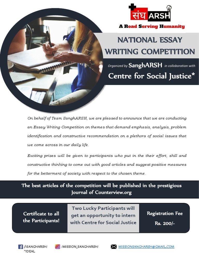 National Essay Writing Competition: Centre For Social Justice | PDF ...