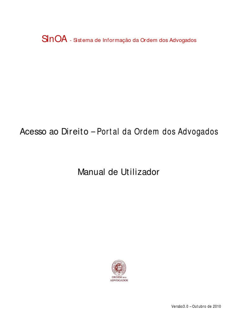 Sinoa Manual de Utilizador | PDF | Janela (informática) | Advogado