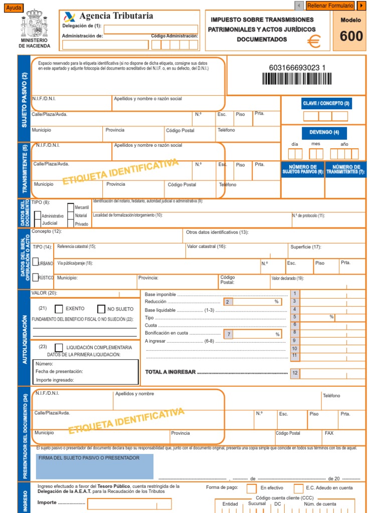 Modelo 600 | PDF | Sociedad de responsabilidad limitada | Impuestos