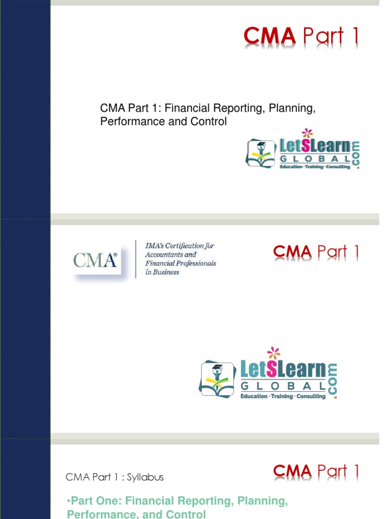 CMA Part 1: Financial Reporting Overview | PDF | Income Statement ...