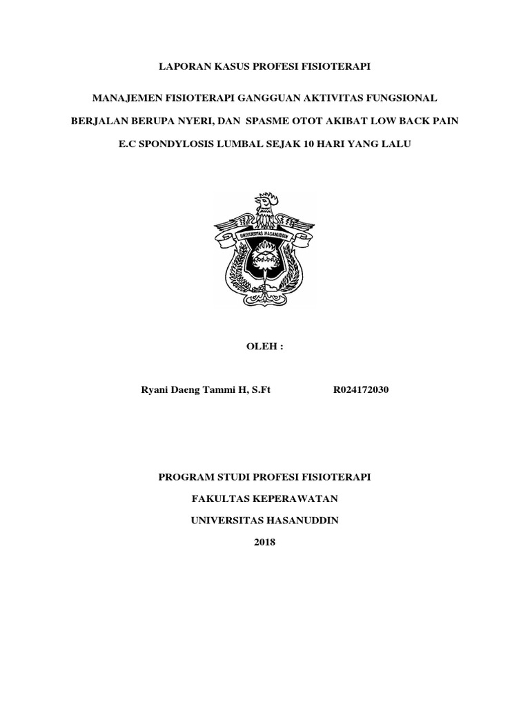 Lapsus LBP E.C Spondylosis | PDF