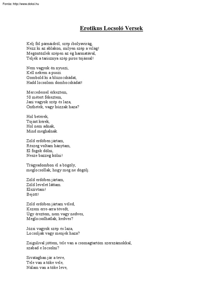 Erotikus Locsolo Versek | PDF