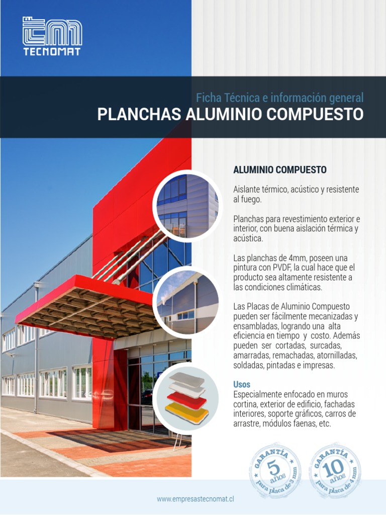 Plancha Alum. Comp. - Ficha Técnica | PDF | Aluminio | Mecánica de ...