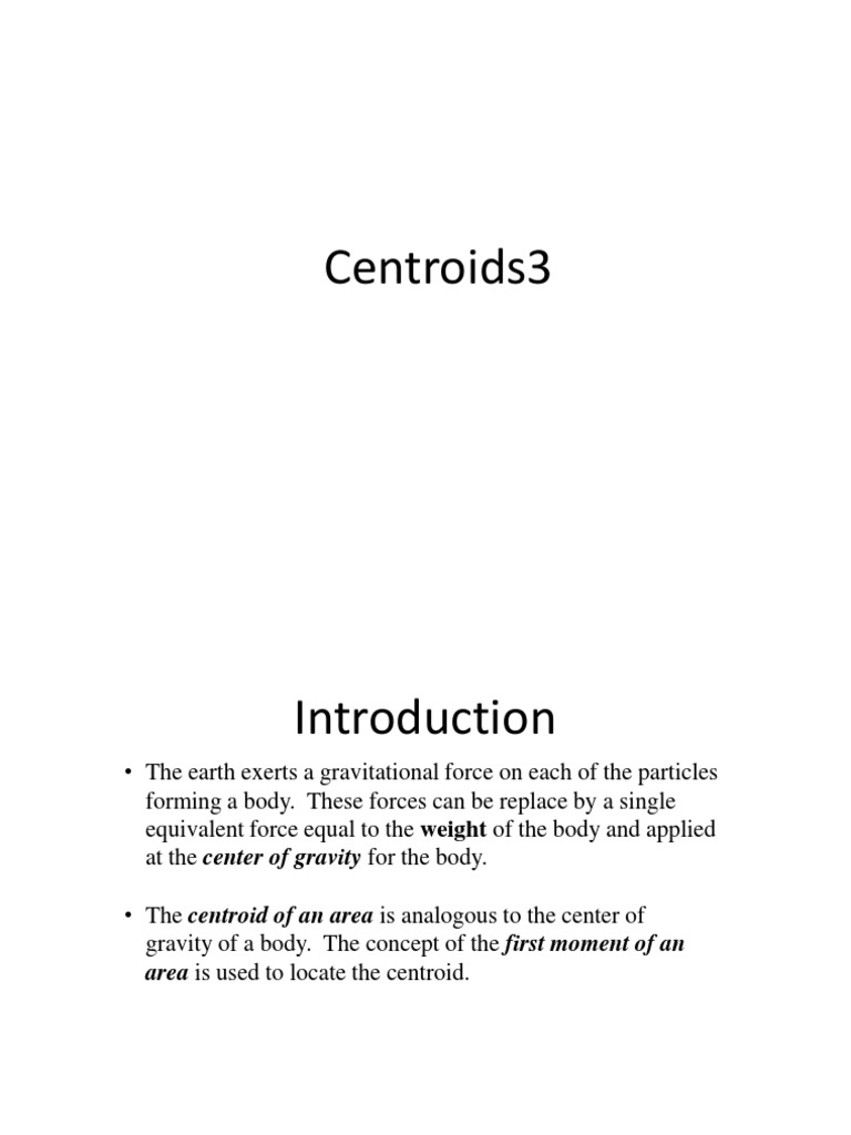 Centroids Formula PDF | PDF | Area | Center Of Mass