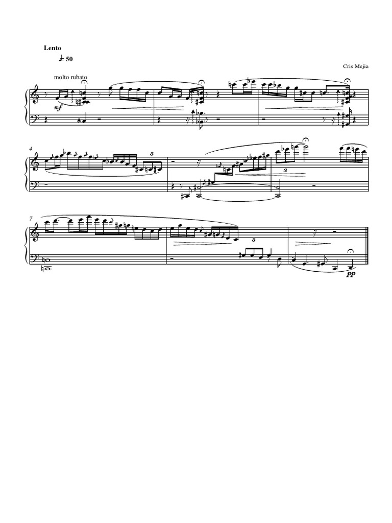 Lento 50: Molto Rubato | PDF | Musical Techniques | Musical Notation