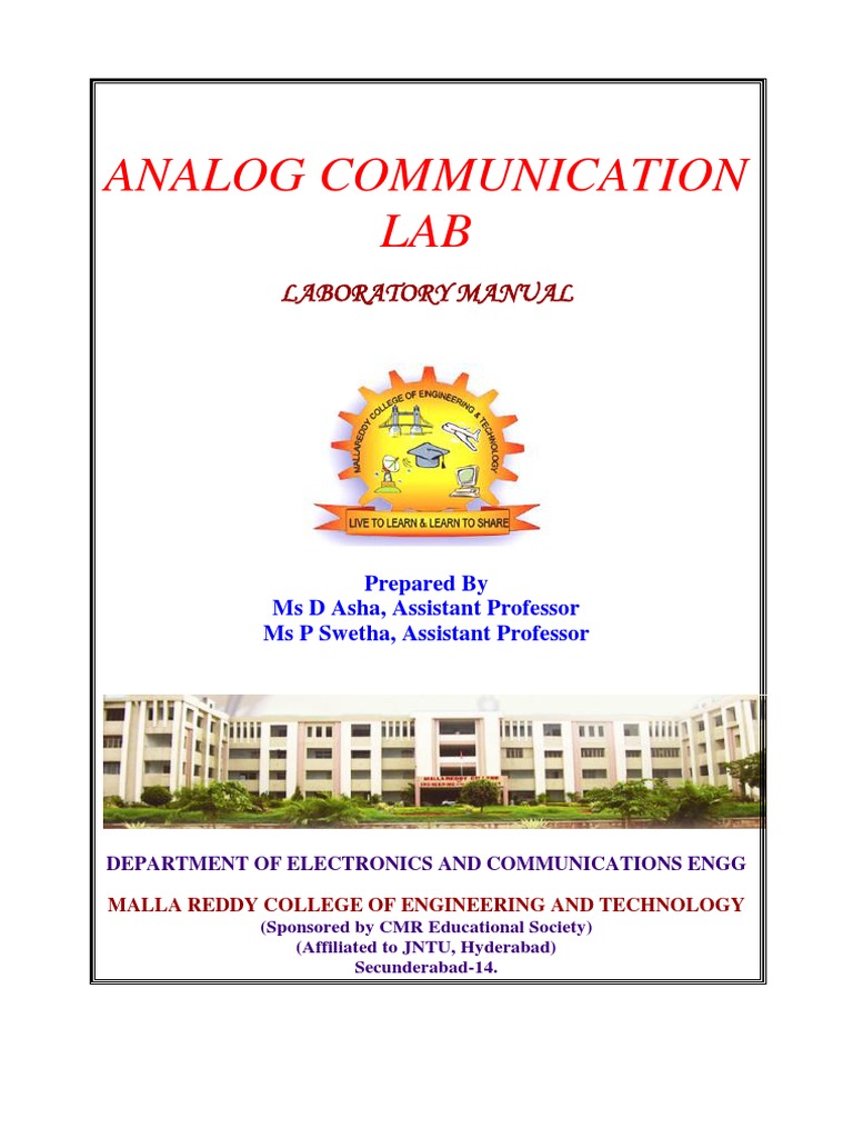 Analog Communication Lab Manual | PDF | Detector (Radio) | Modulation