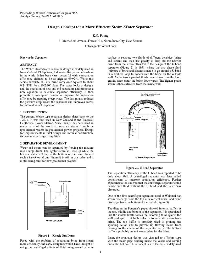 Efficient Steam-Water Separator Design | PDF | Pipe (Fluid Conveyance ...
