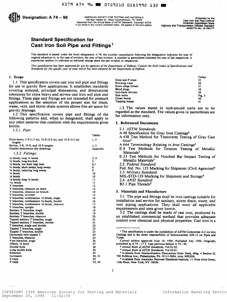 Astm A74 PDF | PDF | Intellectual Property Law | Freedom Of Expression Law