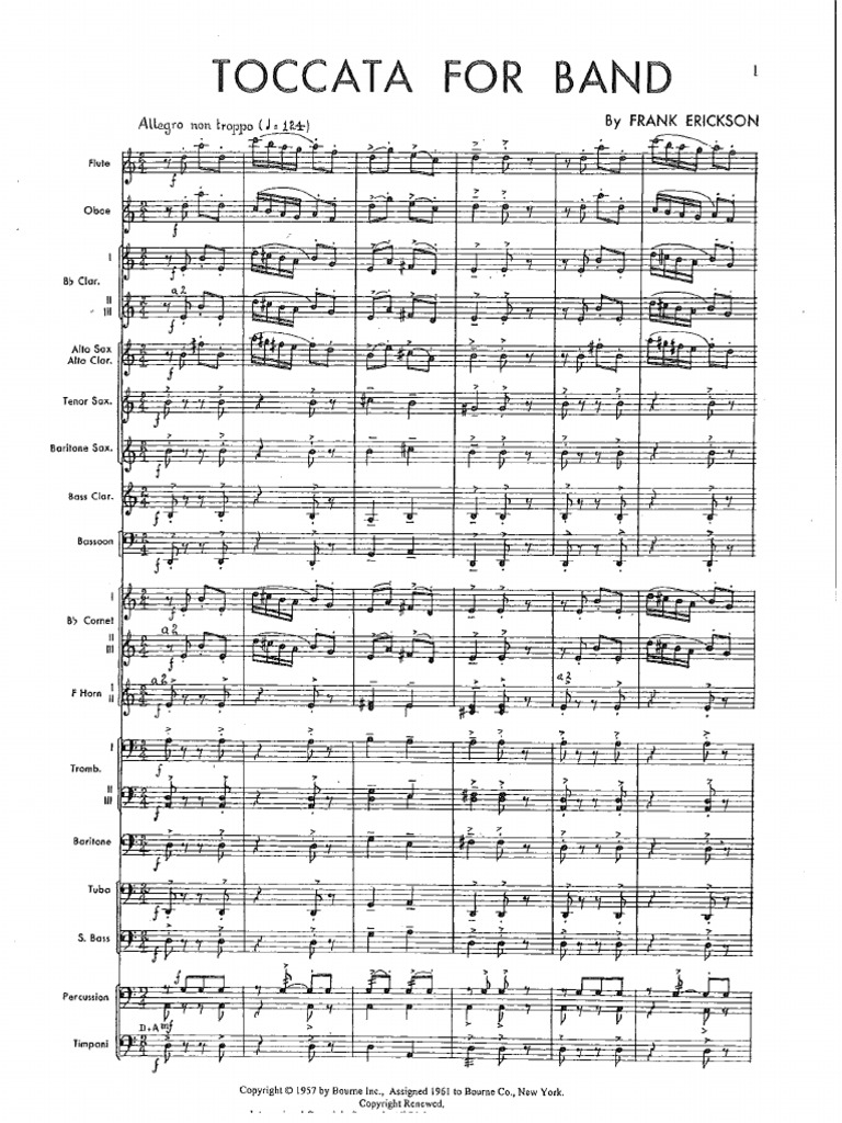 Toccata For Band Erickson Score | PDF