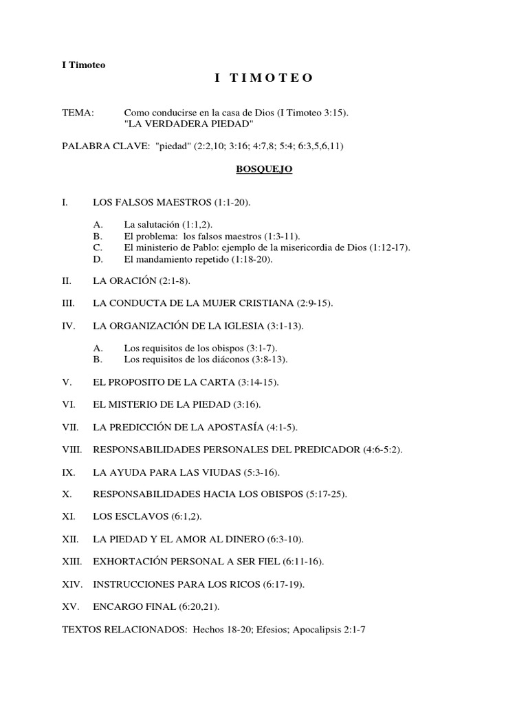 1a Carta A Timoteo - Larry J. White | PDF | Oración | Pablo el apóstol