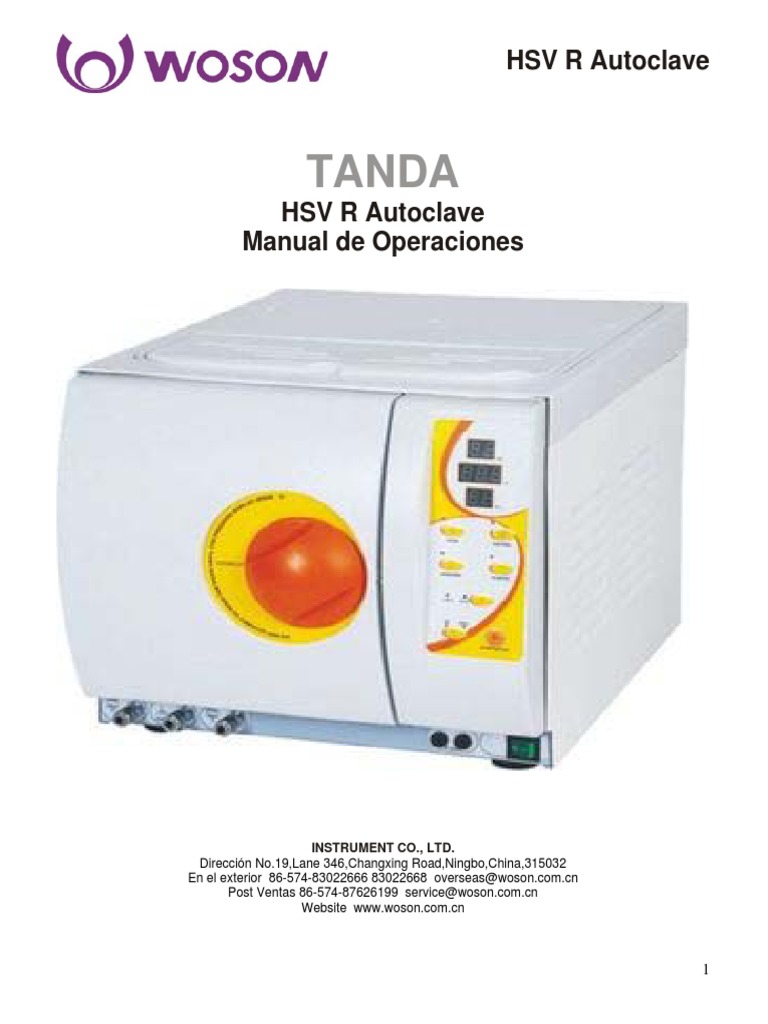 Manual - Autoclave Woson | Esterilización (Microbiología) | Tanques