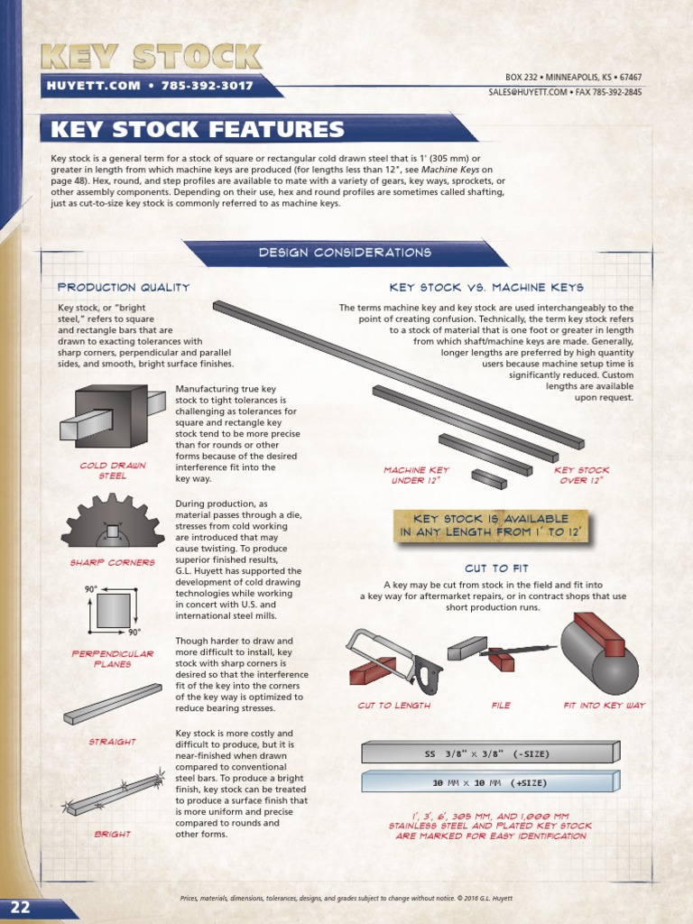 KeyStock PDF | PDF | Engineering Tolerance | Stainless Steel