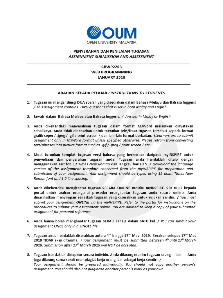 Cbwp2203 Web Programming Assignment Pdf Html Element Java Script