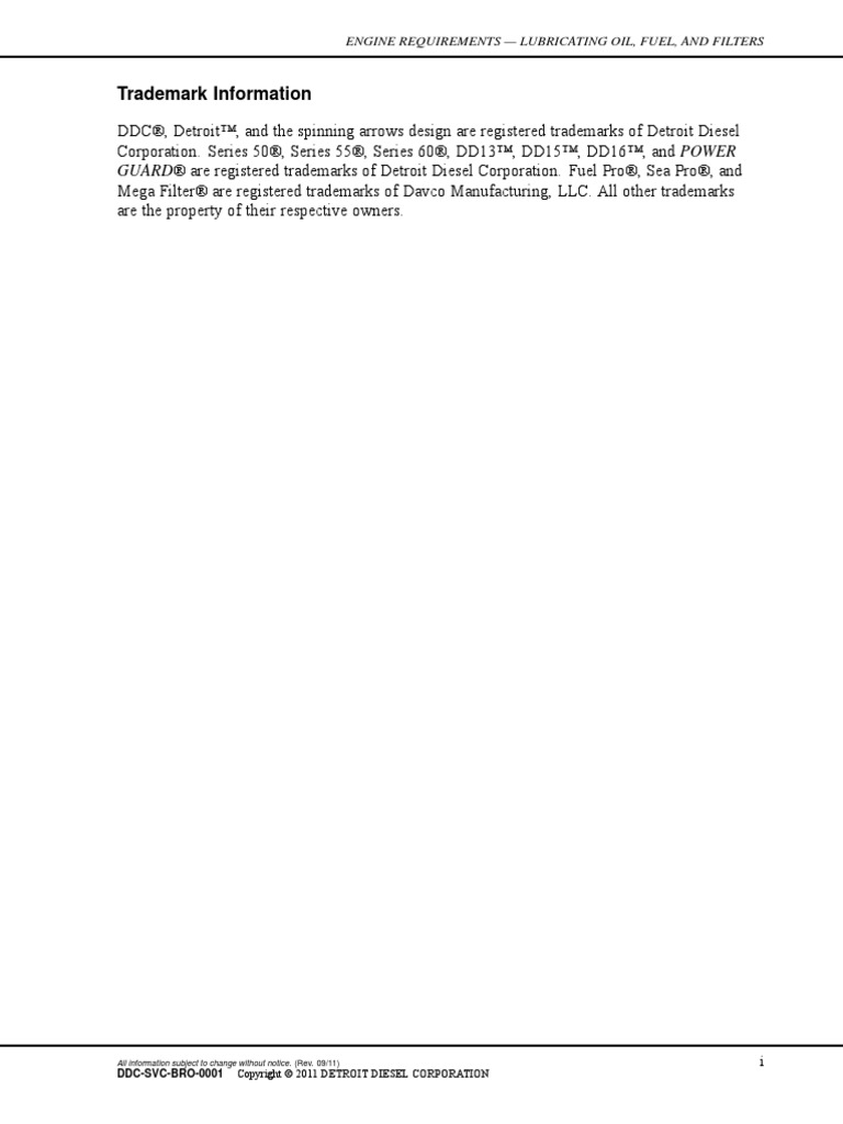Detroid Deisel Fluids | PDF | Motor Oil | Diesel Engine