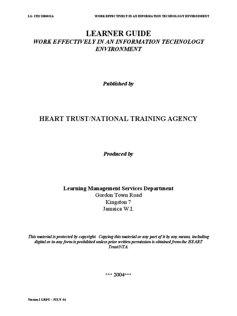 Work Effectively in An Information Technology Environment | PDF ...