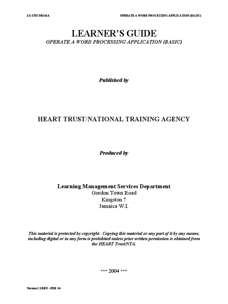 Operate A Word Processing Application Basic | PDF | Directory (Computing) | Computer File