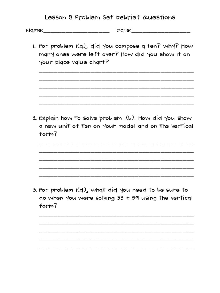Lesson 8 Debrief Questions | PDF