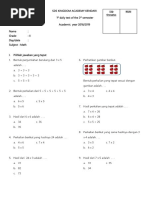 Soal Matematika Kelas 2 SD Sub Bab 1 Posisi Benda | PDF