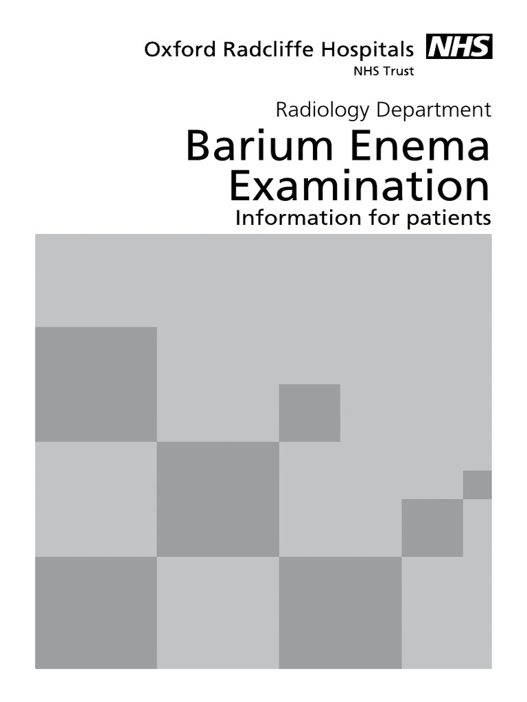 Barium Enema Examination: Radiology Department | PDF | Constipation ...