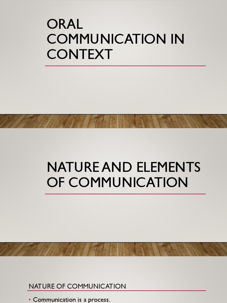 Oral Communication in Context Review | PDF | Communication | Nonverbal ...